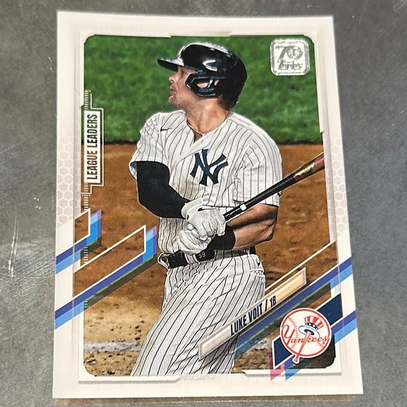 Topps | Accessories | Topps Baseball Card Pinstripe Uniform With Blue ...